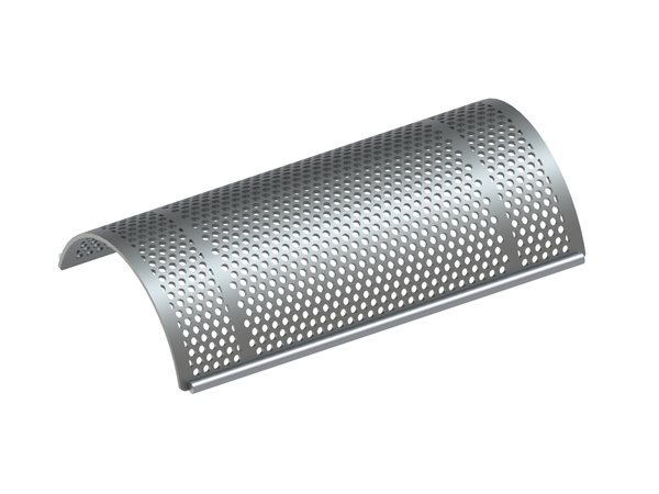 Strainer basket 600 wide, screen plate thickness t=6, perforation Ø10 ...